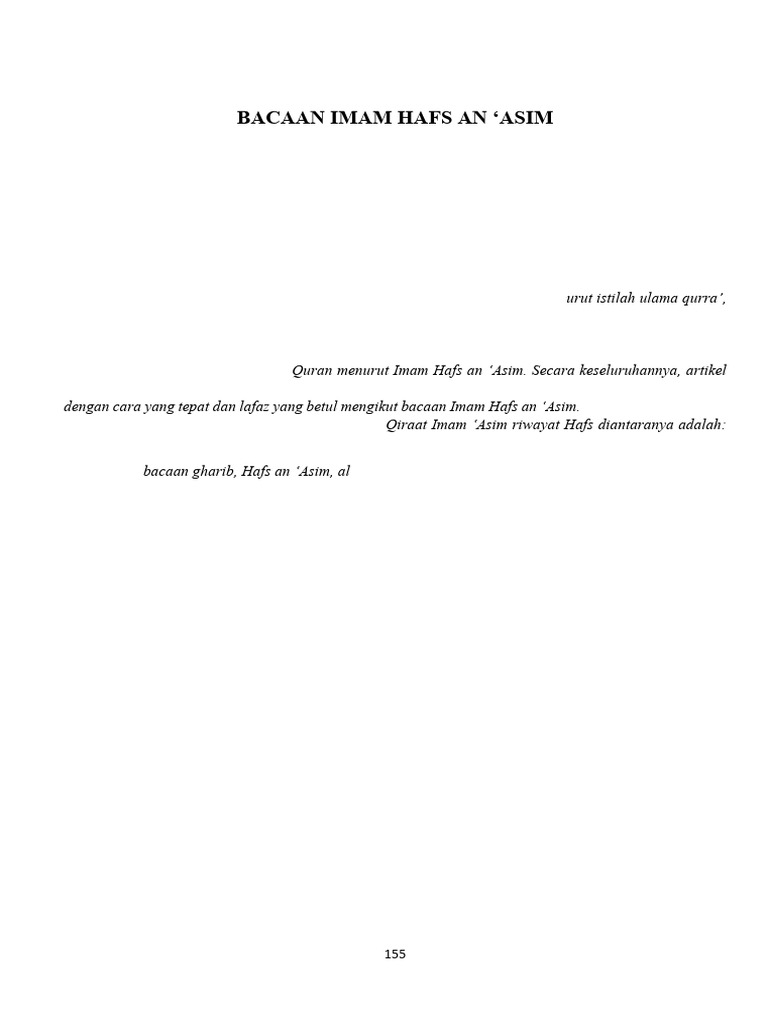 Kaedah Bacaan Gharib Dalam Al-Quran Mengikut Bacaan Imam Hafs An Asim | PDF | Quran | Religion ...