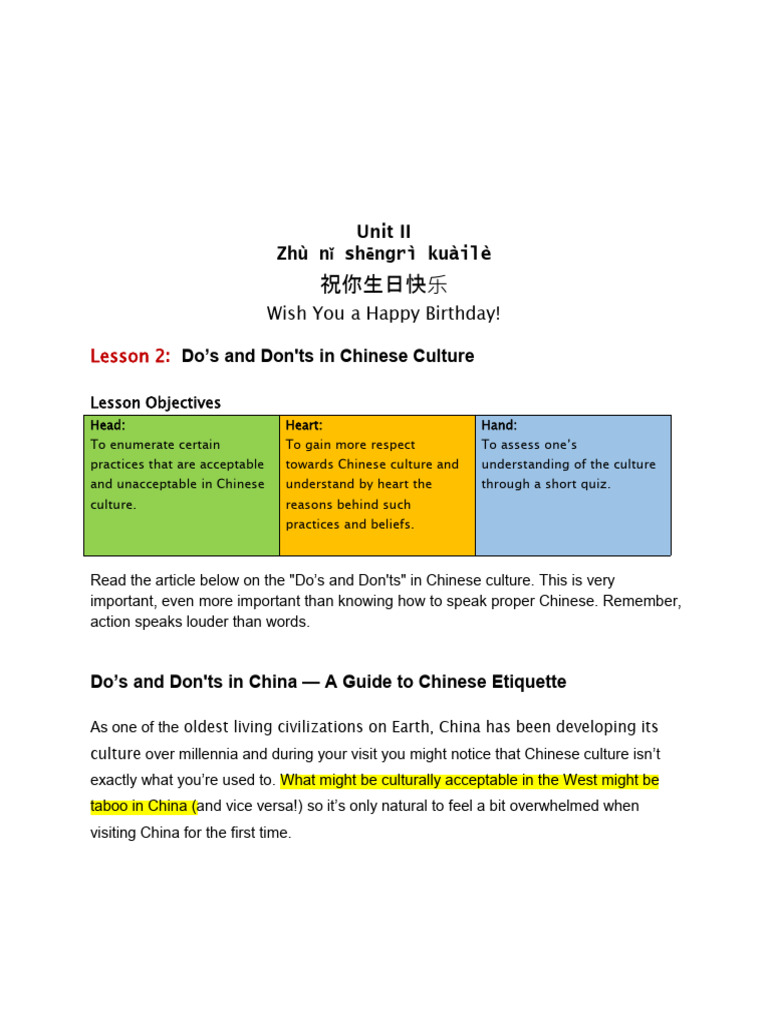 Unit II-Lesson 2 | PDF