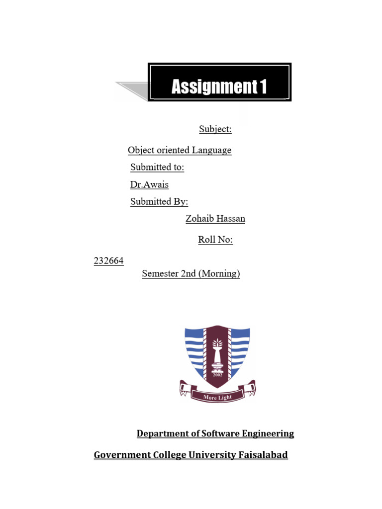 Oops Assignment 3 | PDF