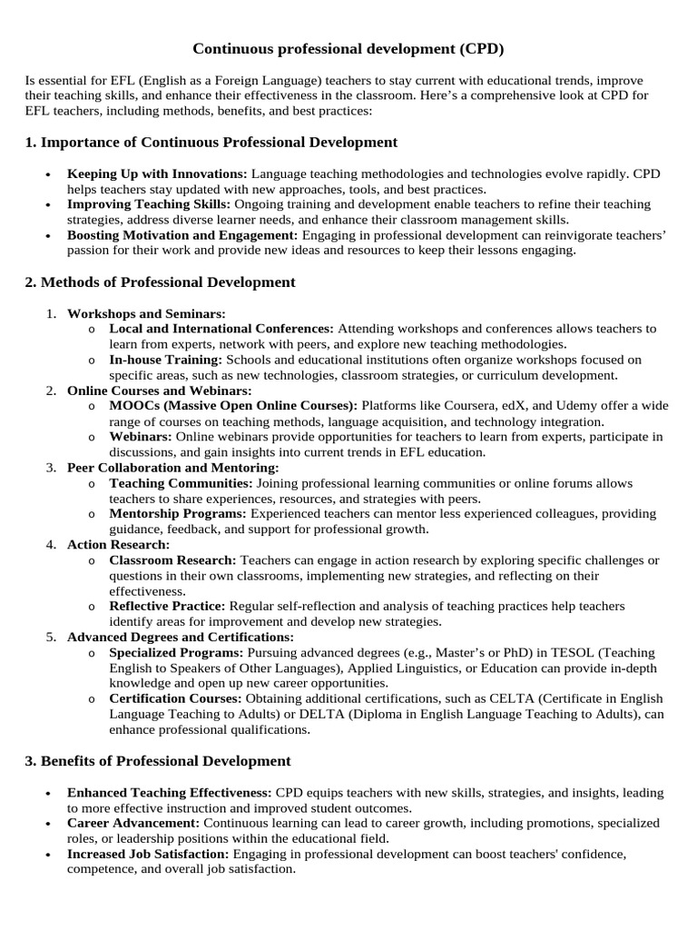 Importance of Continuous Professional Development | PDF
