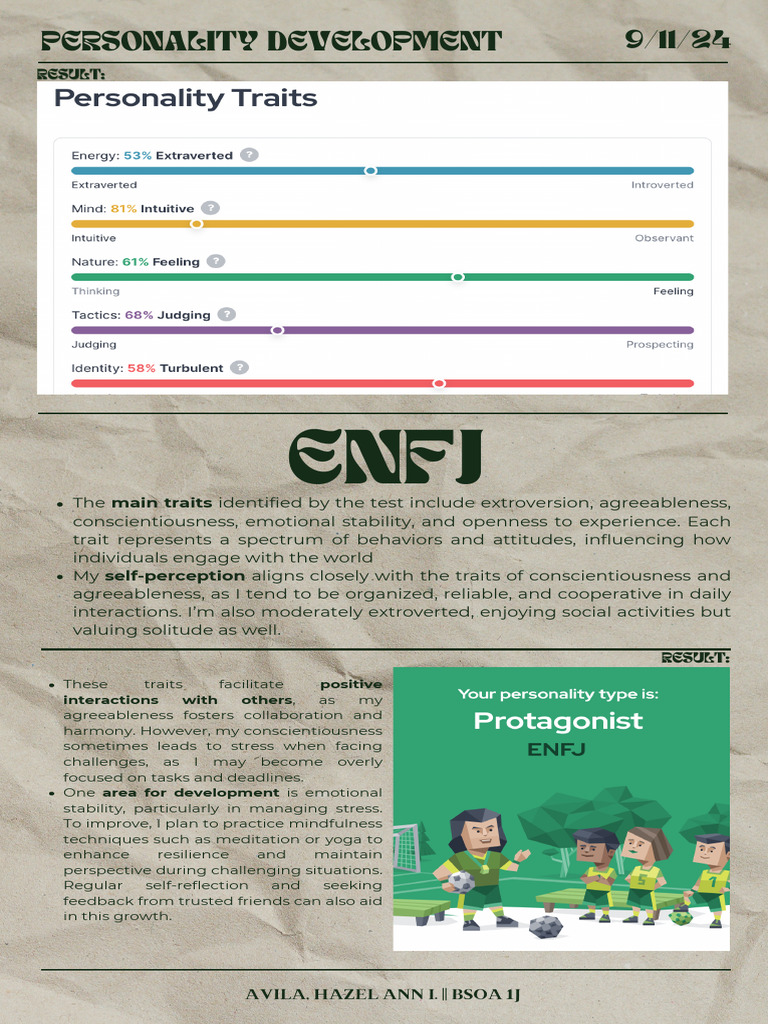 Personality Test Reflection PDF | PDF