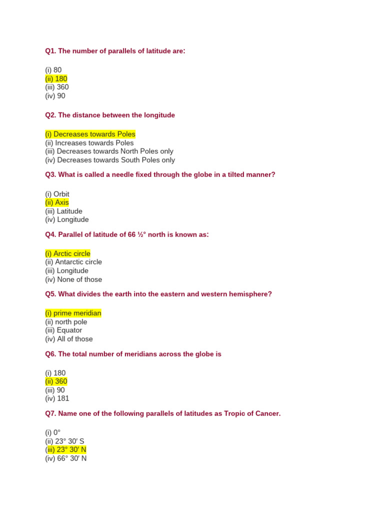 Answer Key Ss Grade 5 | PDF