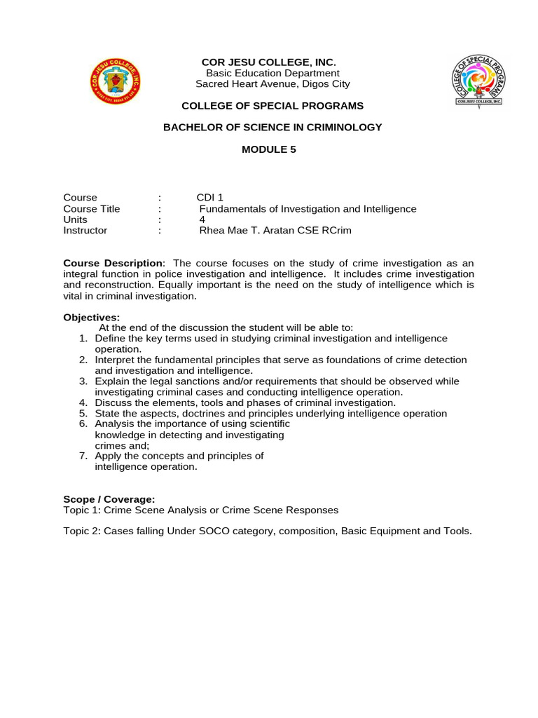 CDI 1 Module 5 | PDF