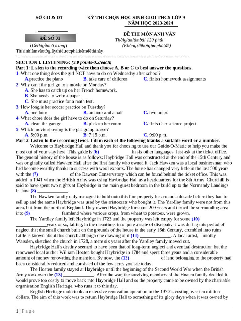 Practice Test 1 | PDF