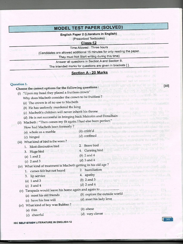 Model Test Paper (Solved) | PDF