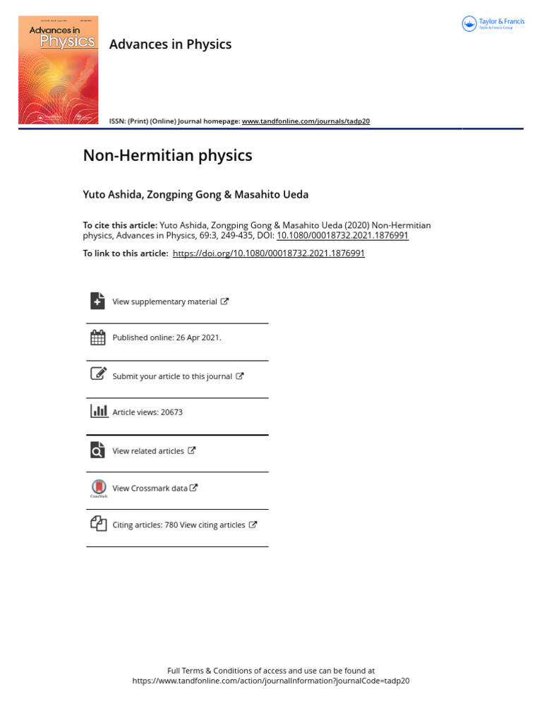 Non Hermitian Physics | PDF