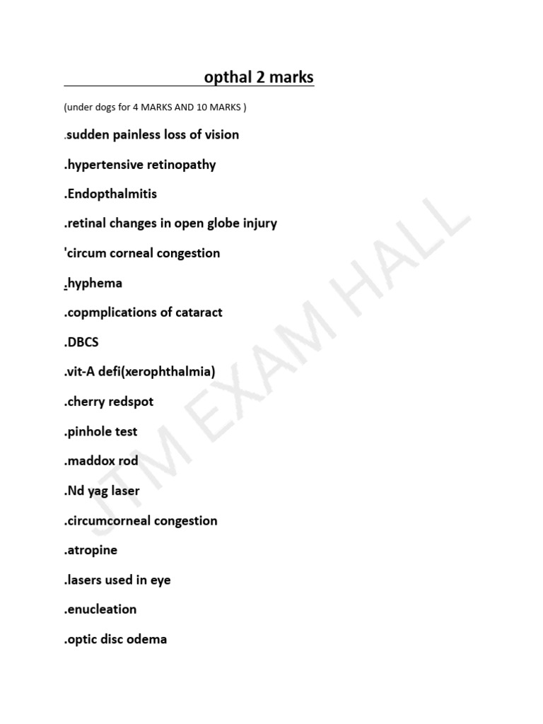 Optha 2marks | PDF