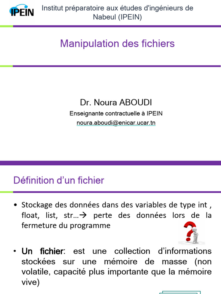 Manipulation Des Fichiers | PDF
