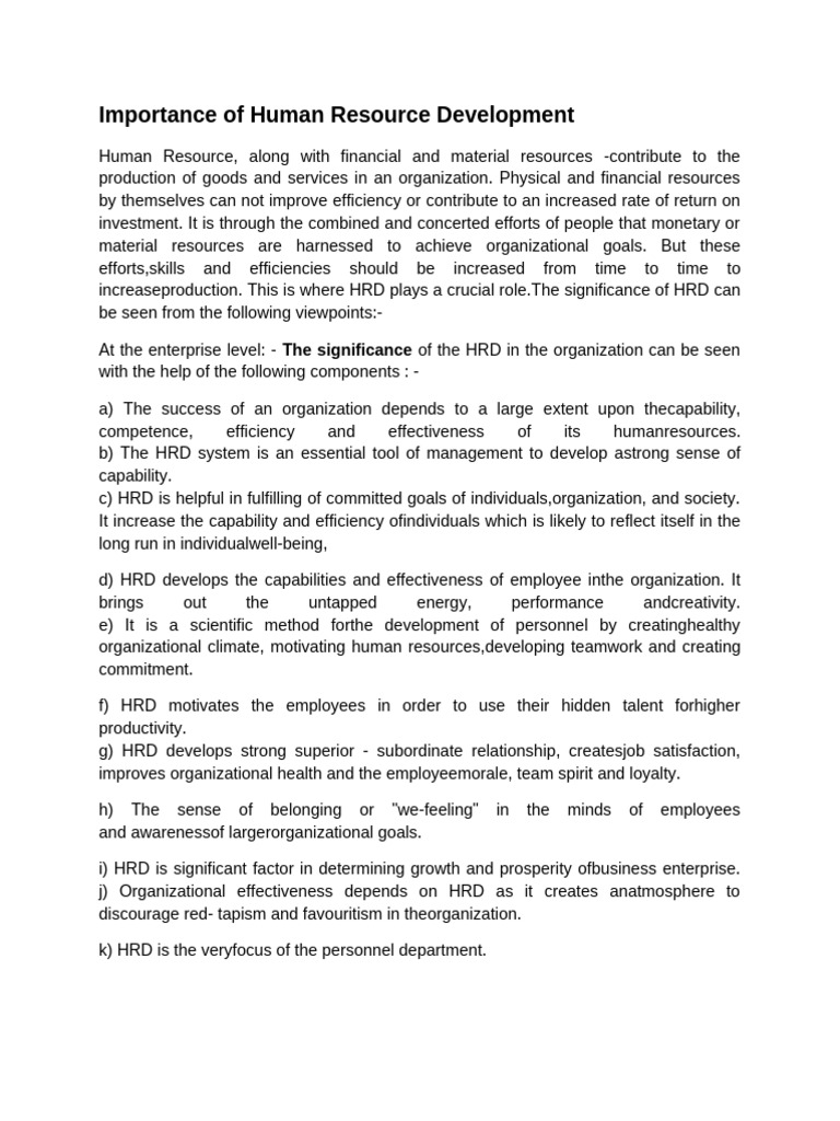 Importance of HRD | PDF