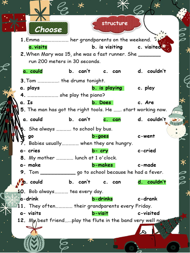 Grammar Answers . | PDF