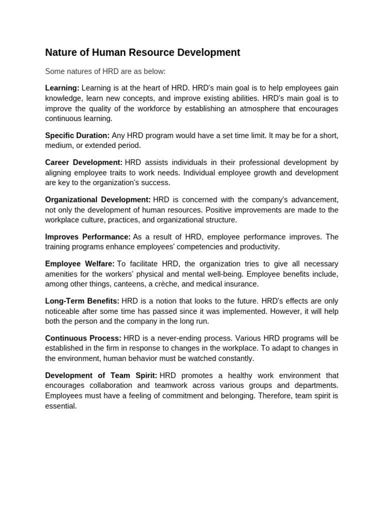 Nature & Components of HRD | PDF