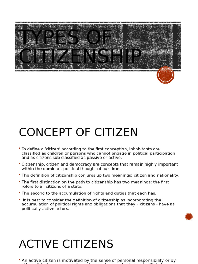 Types of Citizenship | PDF