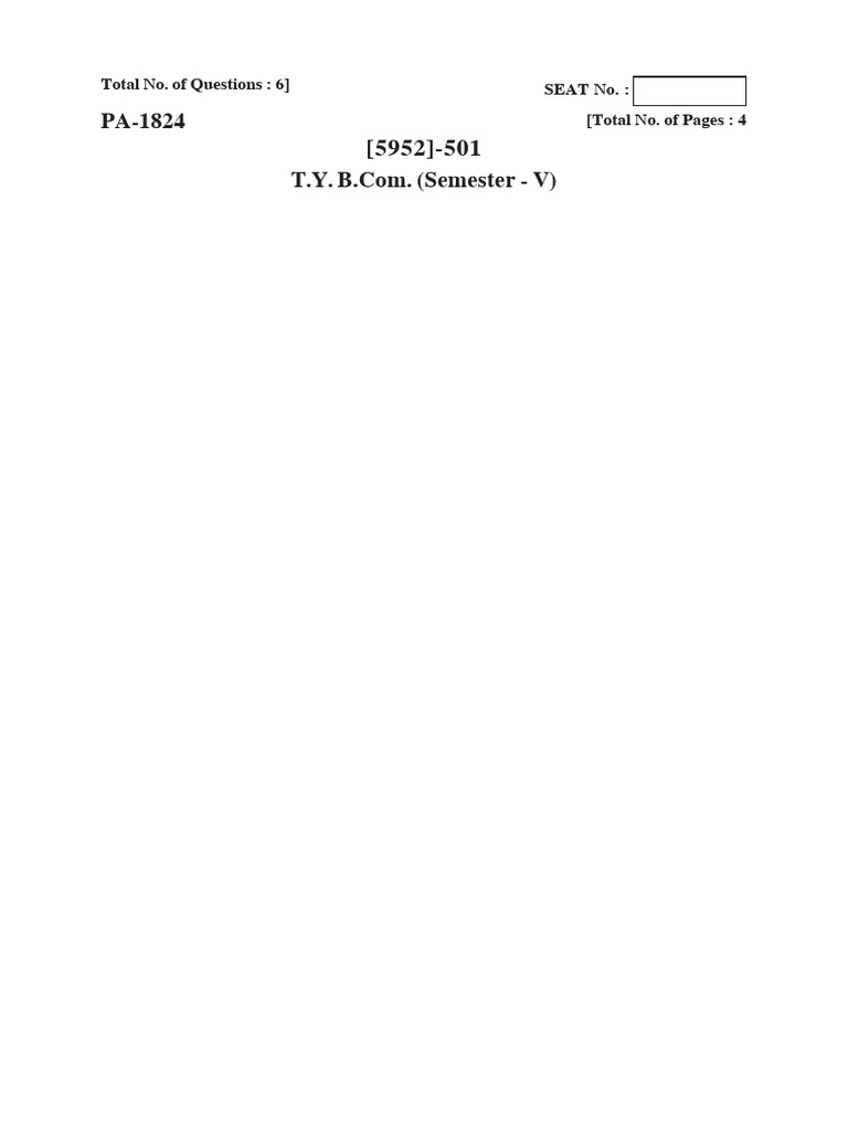 (Sem. - V) 2019 Pattern | PDF