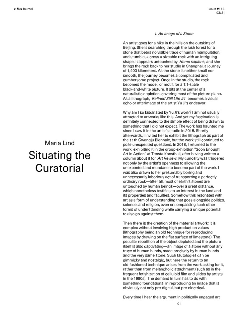 e Flux Journal Situating The Curatorial | PDF