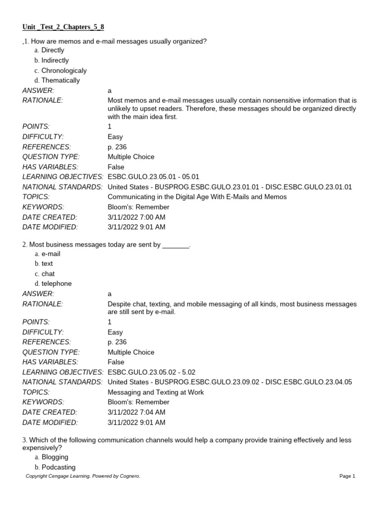 Unit Test 2 Chapters 5 8 | PDF | Communication | News