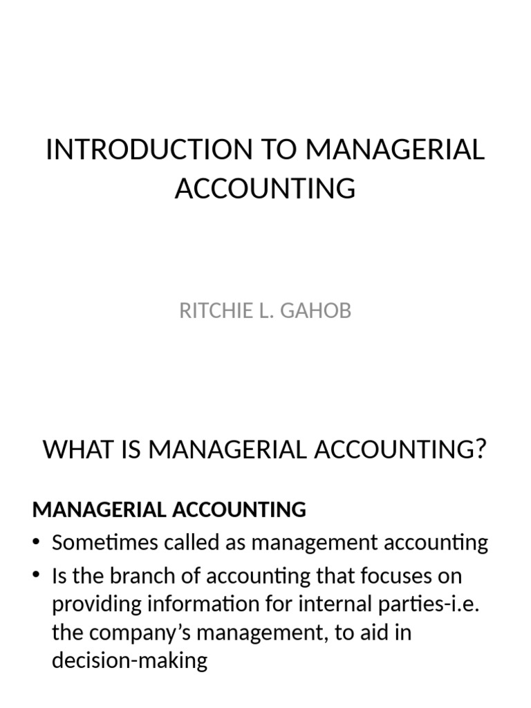 Introduction To Managerial Accounting | PDF | Accounting | Career & Growth