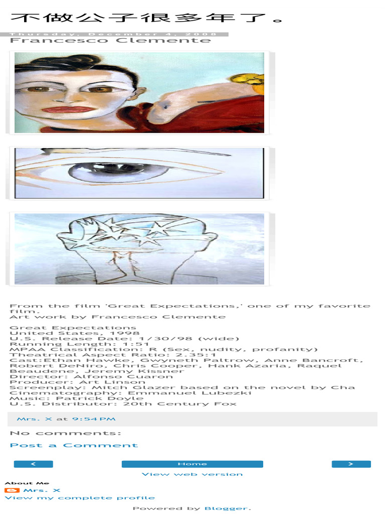 不做公子很多年了。 Francesco Clemente | PDF