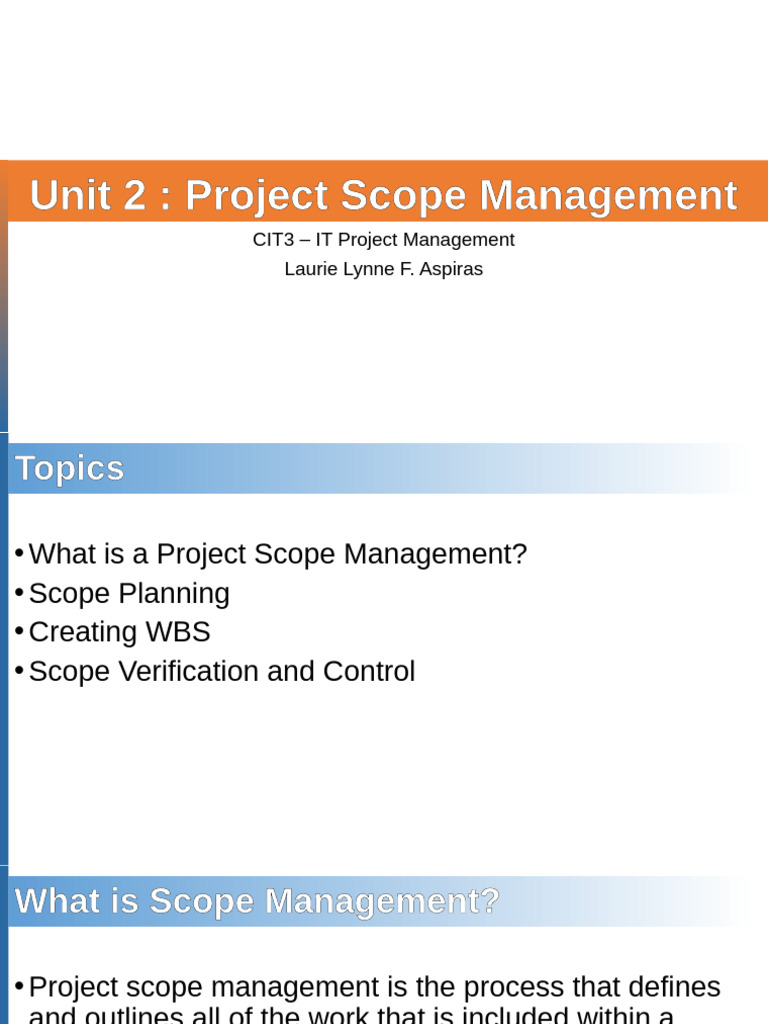 2 - Project Scope Management | PDF