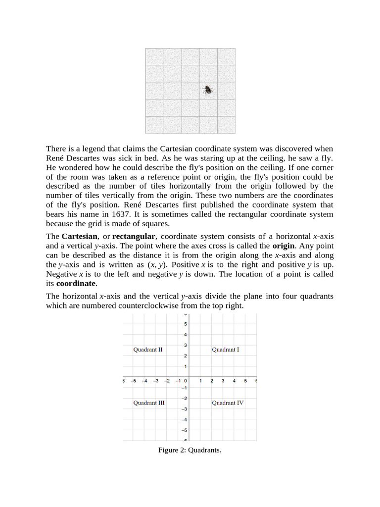 There Is A Legend That Claims The Cartesian Coordinate System Was ...