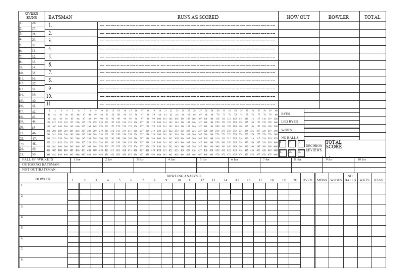 A4 Score Sheet | PDF