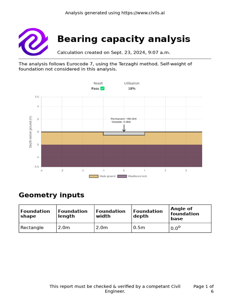 Civils - Ai Bearing Capacity Calculation | PDF Civils - Ai Bearing Capacity Calculation | PDF