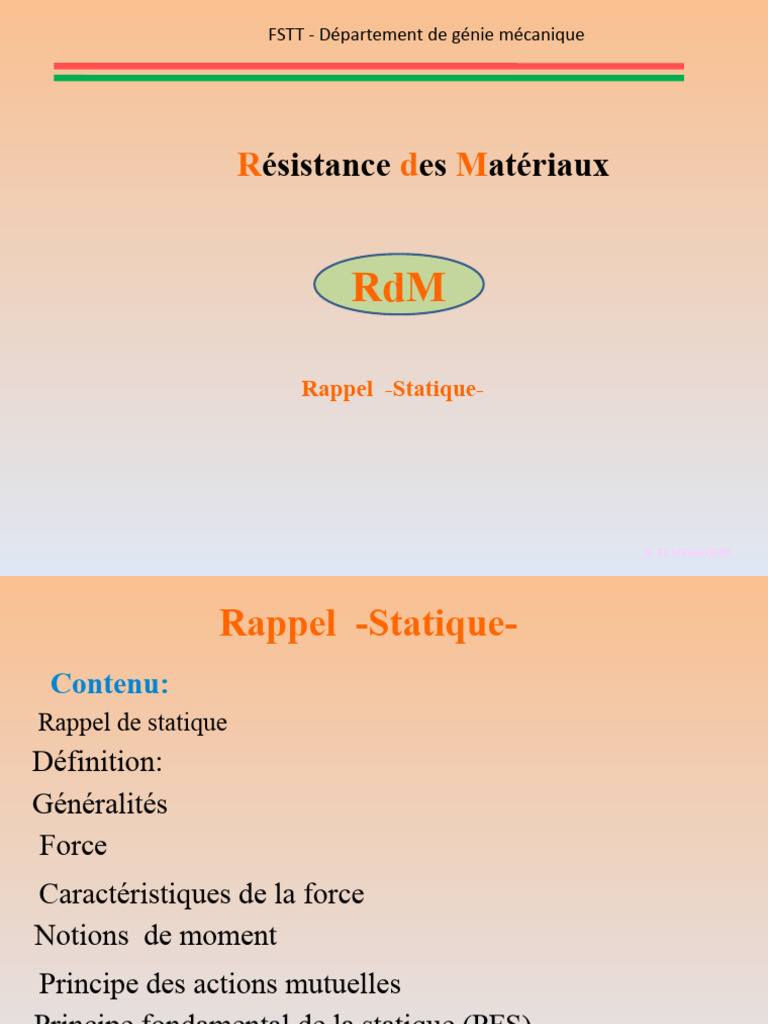 2-RDM (Rappel Statique) | PDF