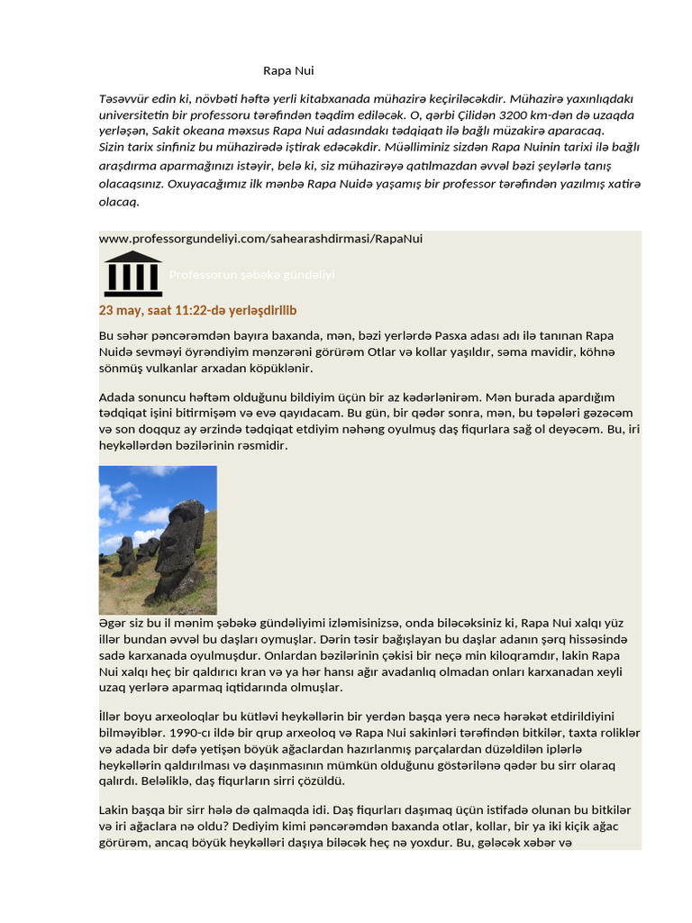 UNİT 1. Rapa Nui | PDF