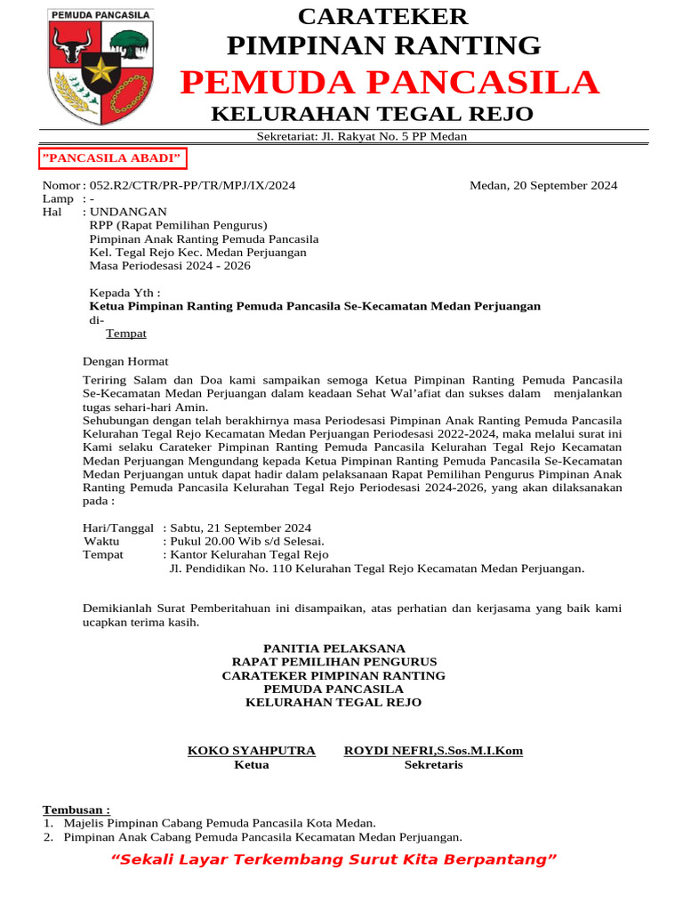 Surat Undangan Ranting | PDF