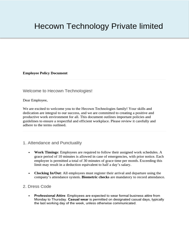 Policy Template | PDF