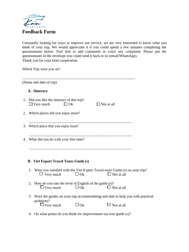 Feedback Form | PDF
