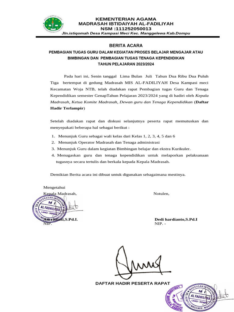 A.7. Contoh Resume Hasil Pertemuan PBM | PDF