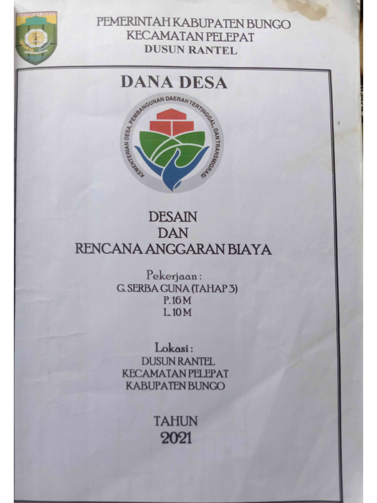 Rab Gedung Serba Guna Rantel | PDF