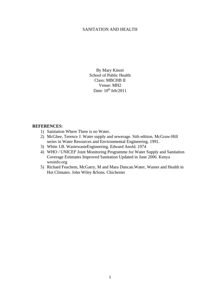 3A. Sanitation Module 1 | PDF