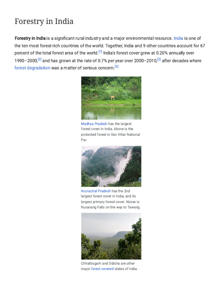 Forestry in India - Wikipedia | PDF