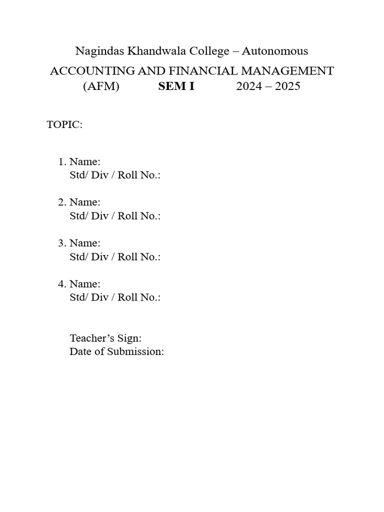 AFM PROJECT KUSHAL - Organized | PDF