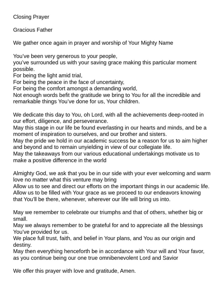 Closing Prayer | PDF