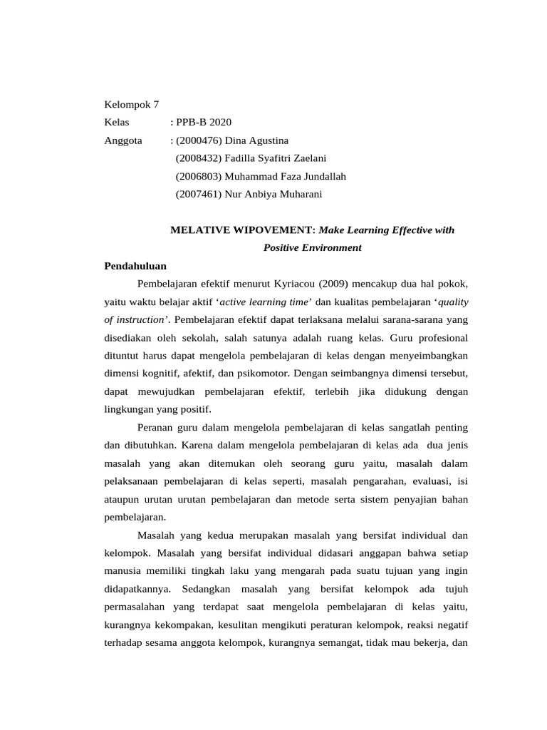 Psikologi Pendidikan Kelompok 7 | PDF