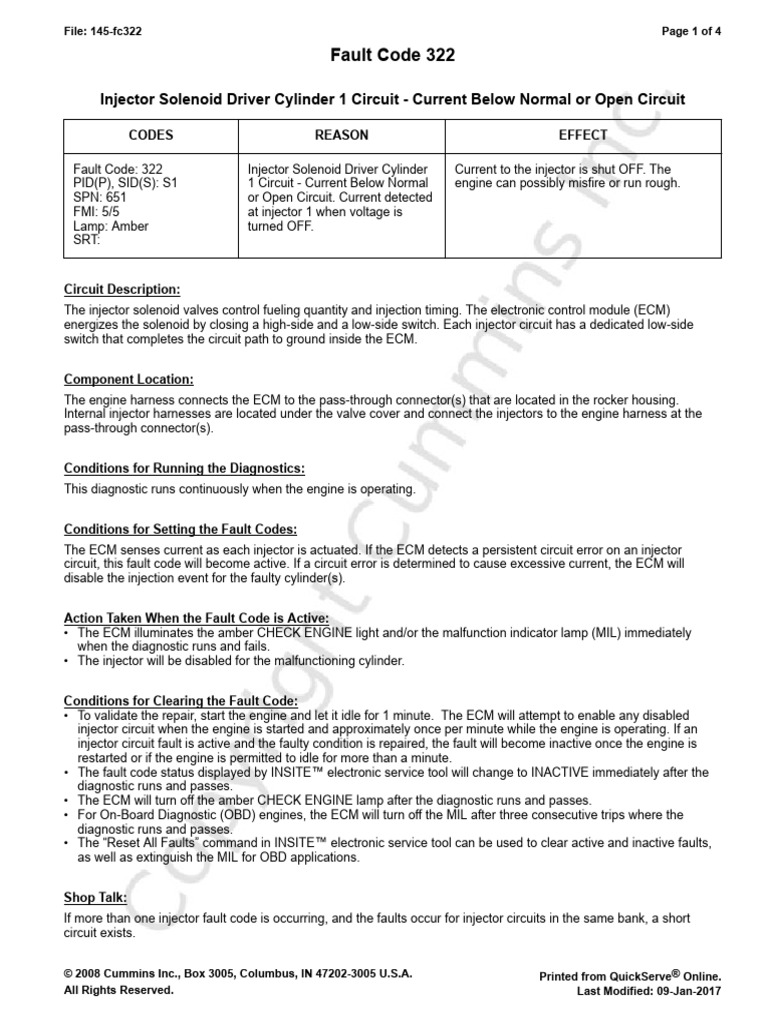 Isx Injector Fault Des | PDF