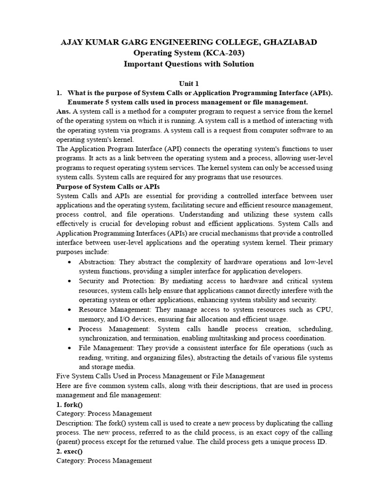 KCA 203 - Question Bank | PDF