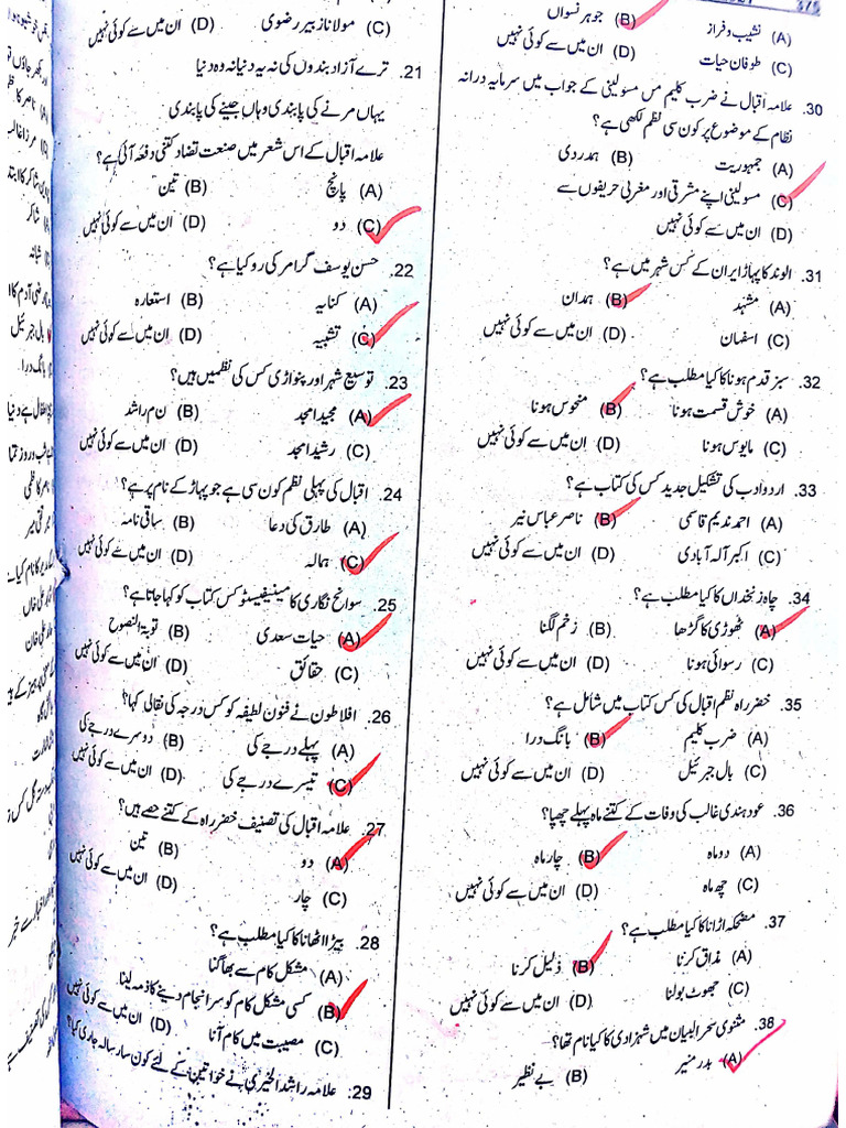 Urdu Repeated Mcqs by Ms Ayesha | PDF