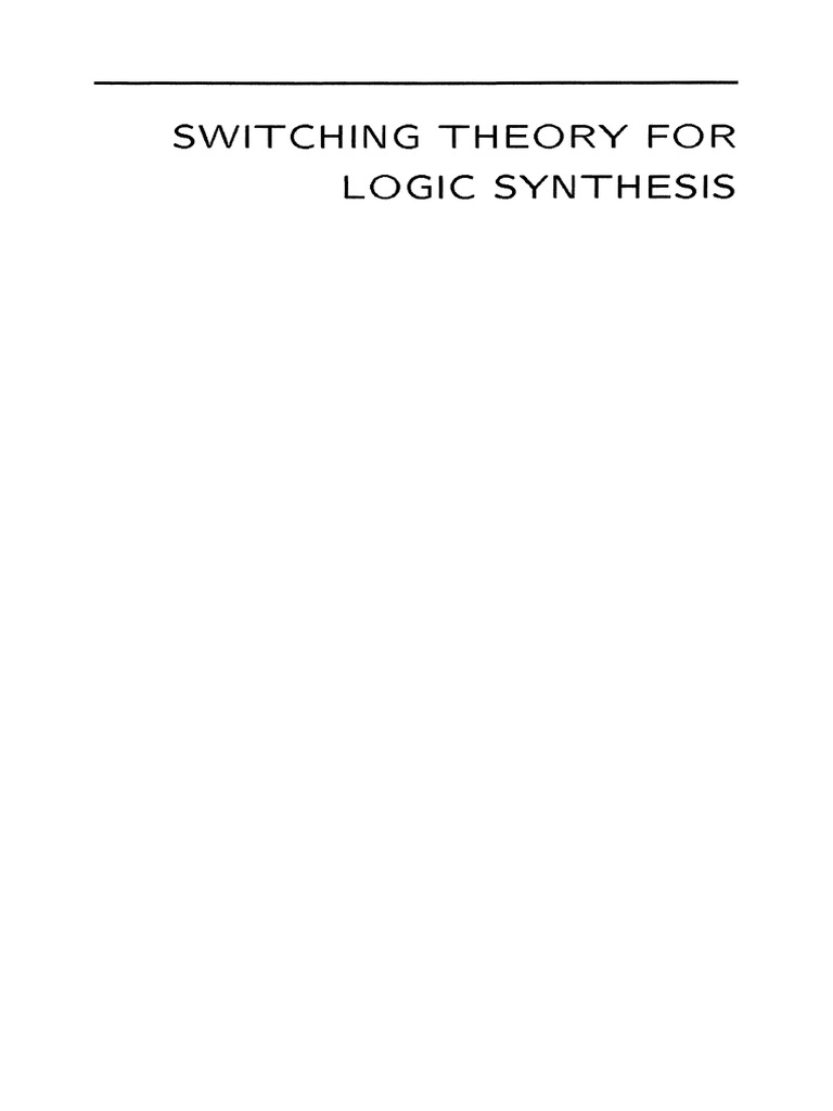 Switching Theory For Logic Synthesis | PDF