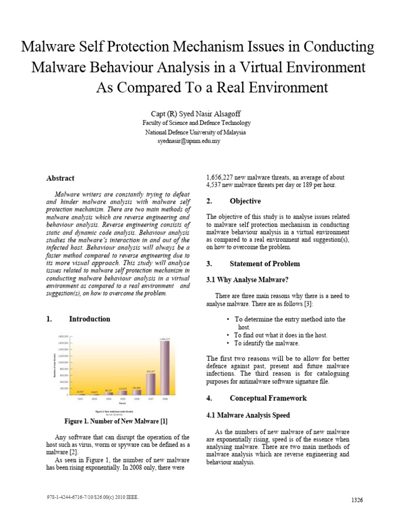 Malware Self Protection Mechanism Issues in Conducting | PDF