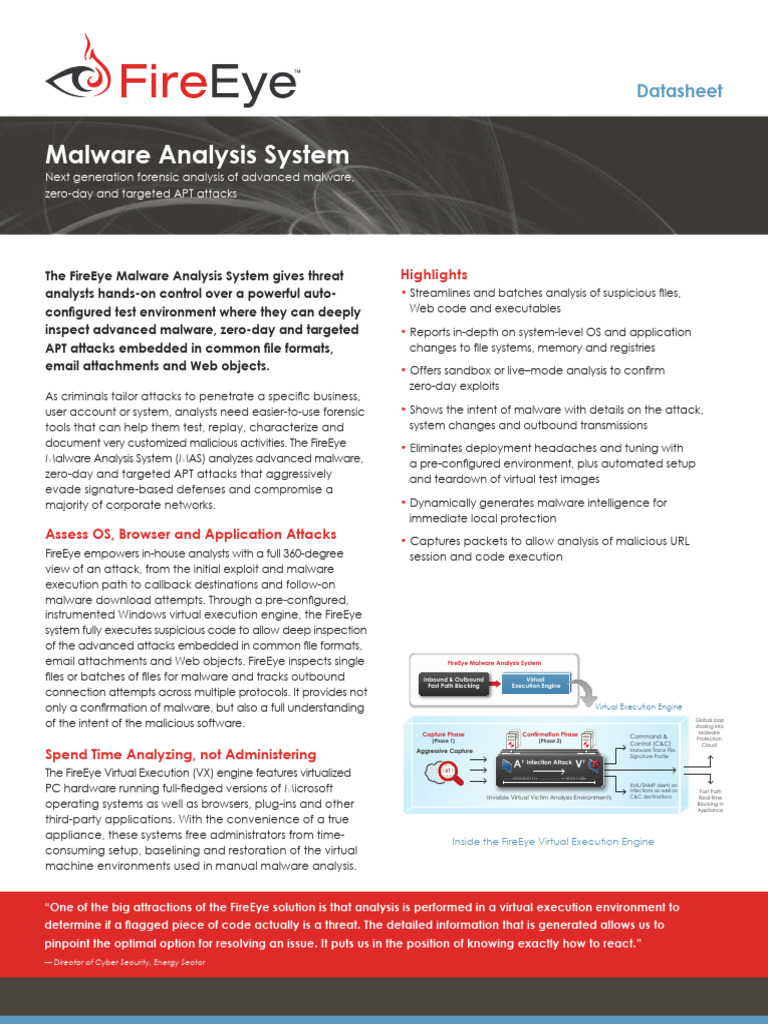 Datasheet FireEye Malware Analysis System | PDF