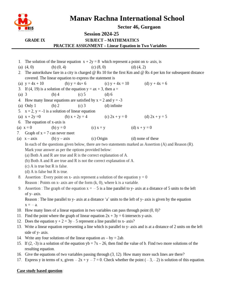 Ch-4 Worksheet | PDF