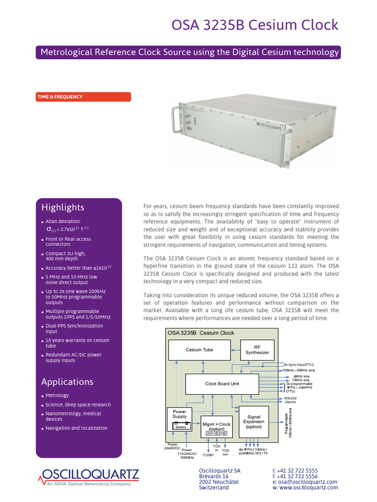 Osa 3235b Cesium Clock | PDF