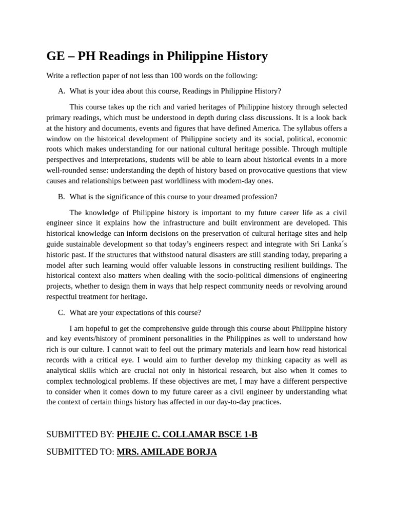 Reflection Paper (GE-PH) | PDF