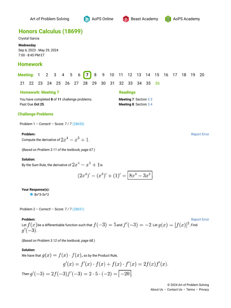 Honors Calculus (18699) : Homework | PDF