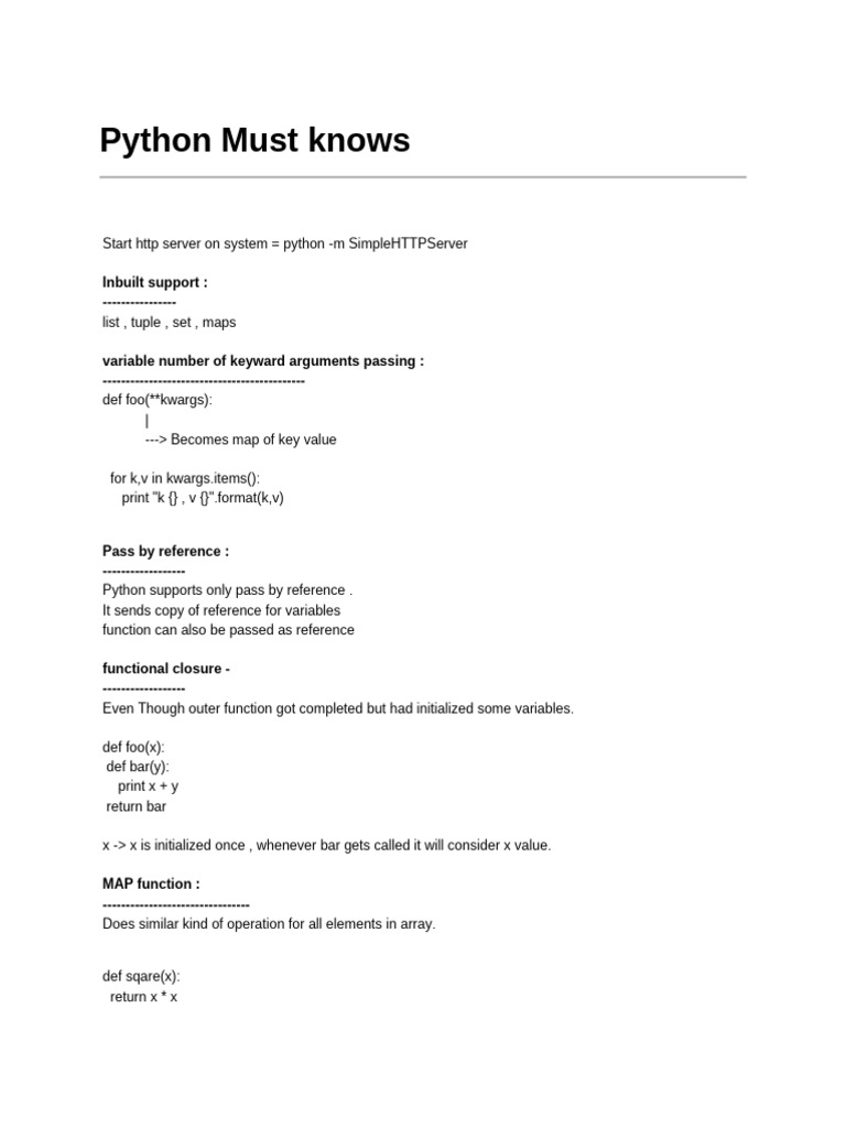 Python Must Knows | PDF