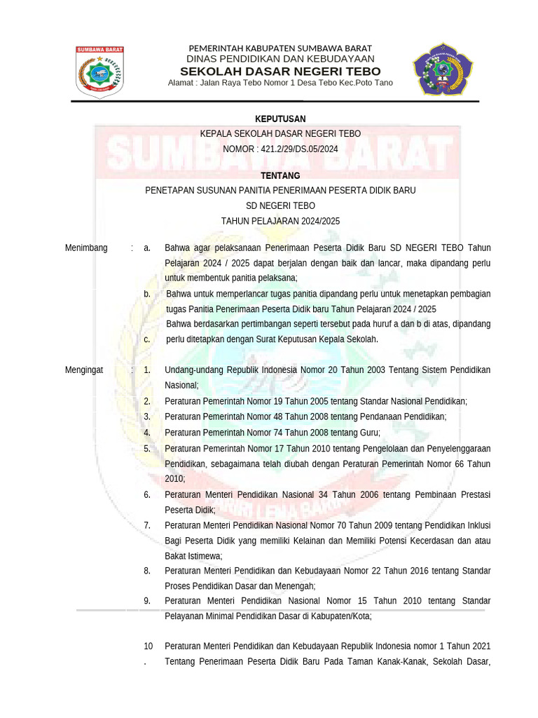 SK PPDB 2024 - 2025 | PDF