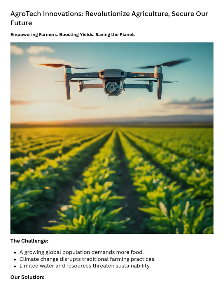 Revolutionizing Agriculture The Future With AgroTech Innovations | PDF